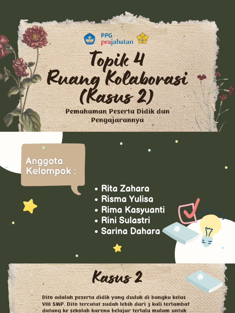 Topik 4 Ruang Kolaborasi Kasus 2 PPDP | PDF | Pengembangan Diri | Kesehatan Holistik