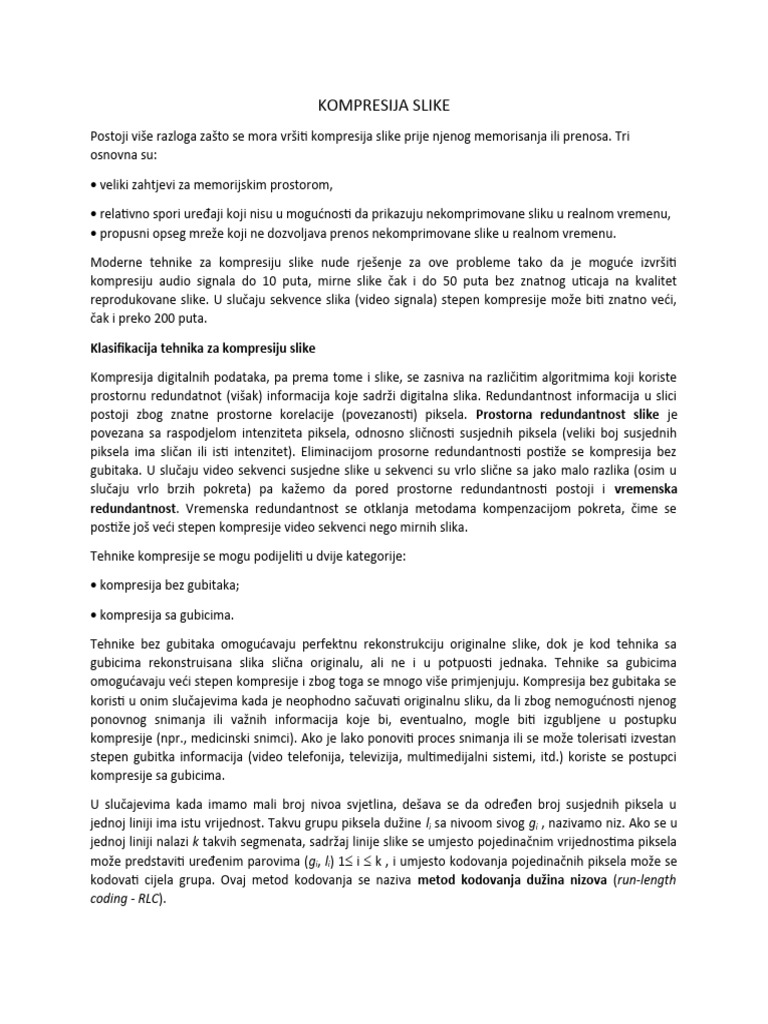 Kompresija Slike | PDF