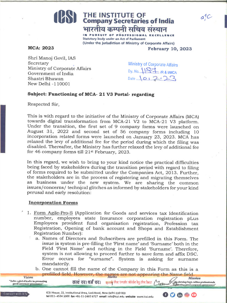 Functioning of MCA-21 V3 Portal | PDF