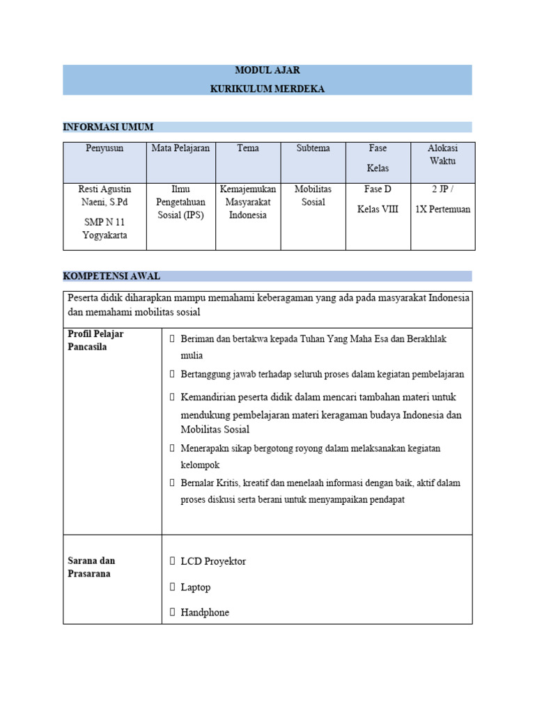 Eksplorasi-Modul Ajar TarL | PDF