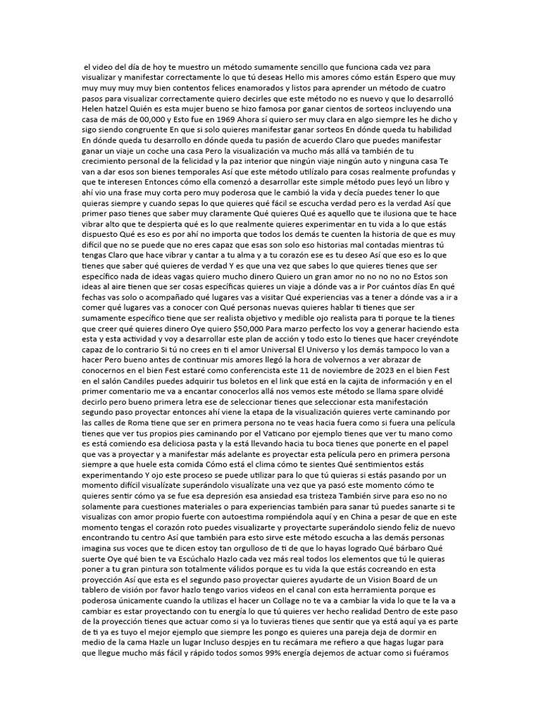 Visualizar y Manifestar Correctamente | PDF | Autoestima | Amor