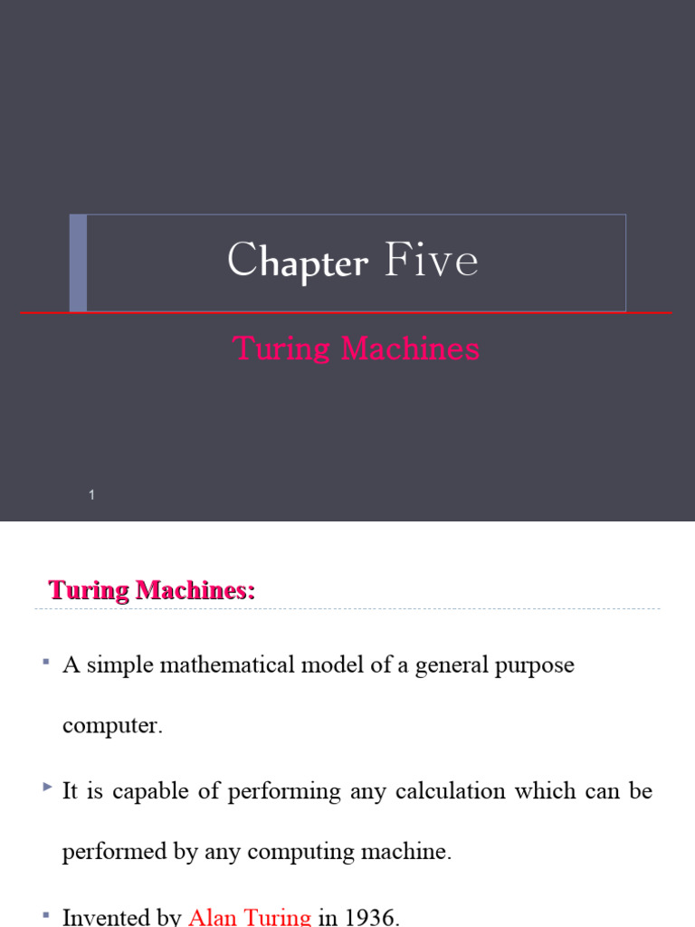 Chapter 5 Turing Machines | PDF | Computability Theory | Computing