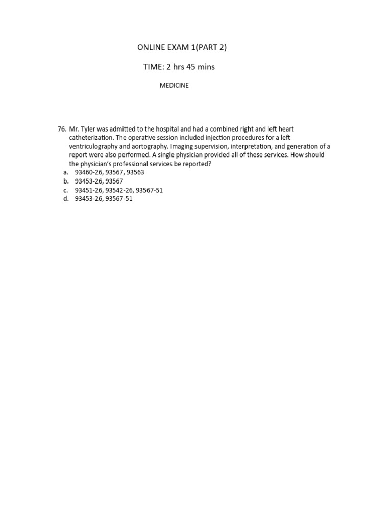 Mock exam 1 Part 2 | Download Free PDF | Anesthesia | American Medical Association