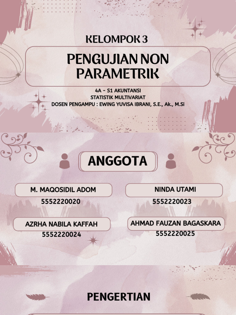 Kelompok 3 Pengujian Non Parametrik | PDF