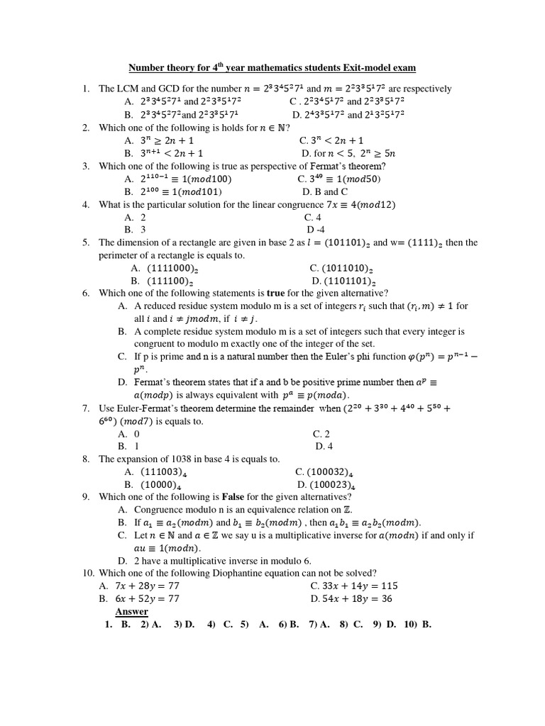 Number_theory_for_4th_year_mathematics_students_Exit_model_exam ...