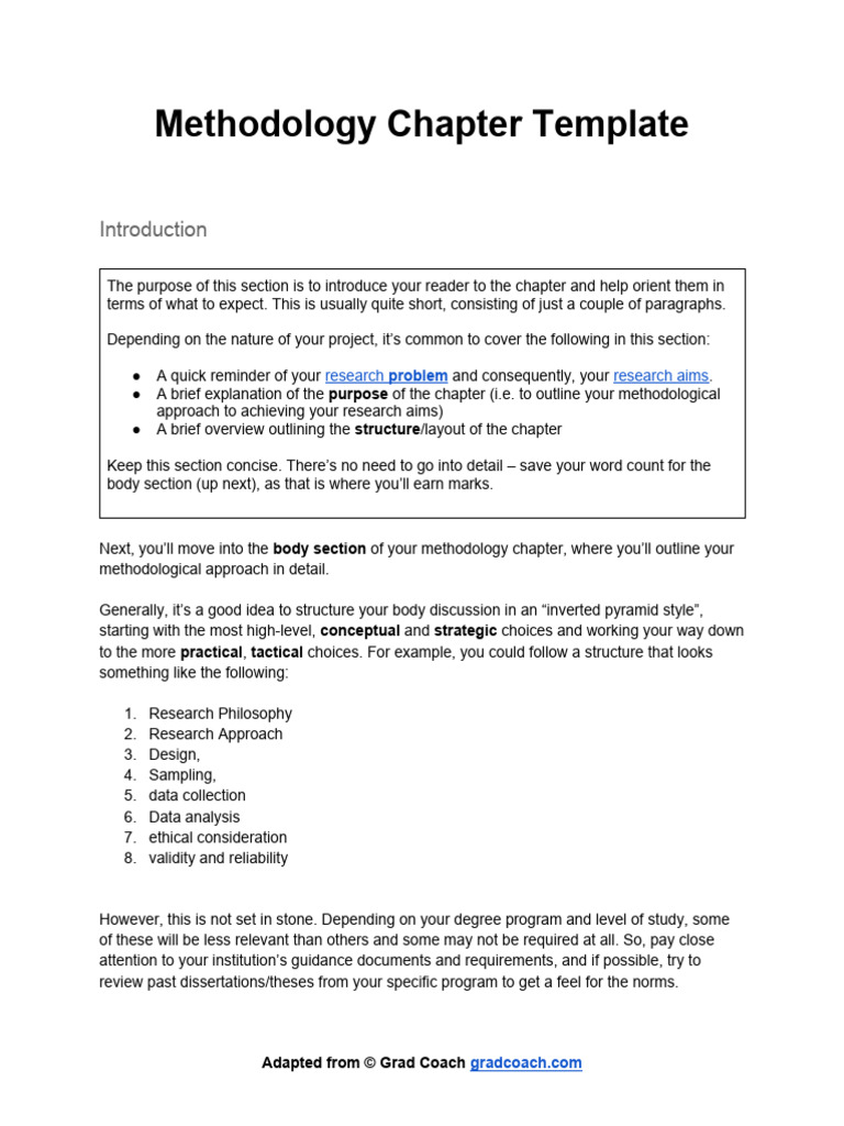 Qualitative Methodology Chapter Template - JAN 2024 | Download Free PDF ...