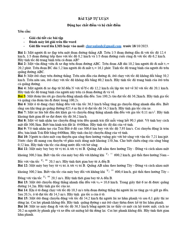 Bai Tap 1 - Co - Nhiet | PDF