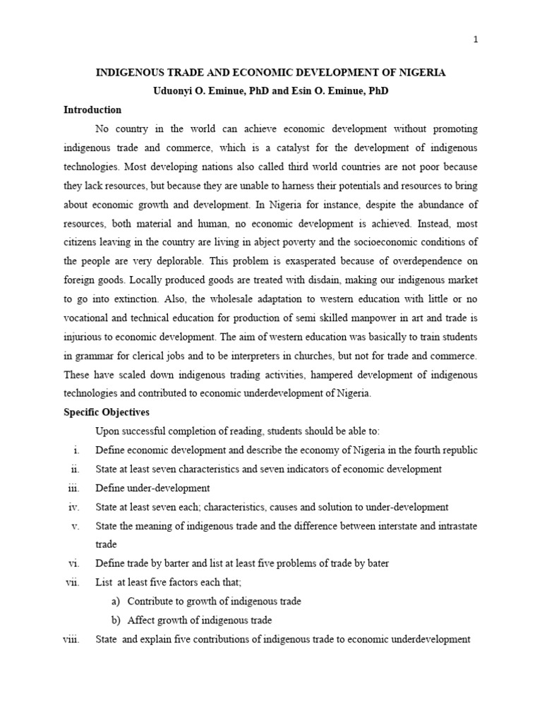GST 121 Indigenous Trade and Economic Development of Nigeria | PDF ...