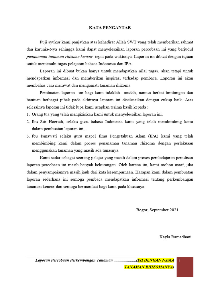 Format Kata Pengantar Dan Daftar Isi | PDF