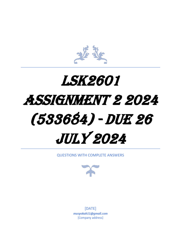 LSK2601 Assignment 2 Answers 2024 | PDF | Healthy Diet | Malnutrition