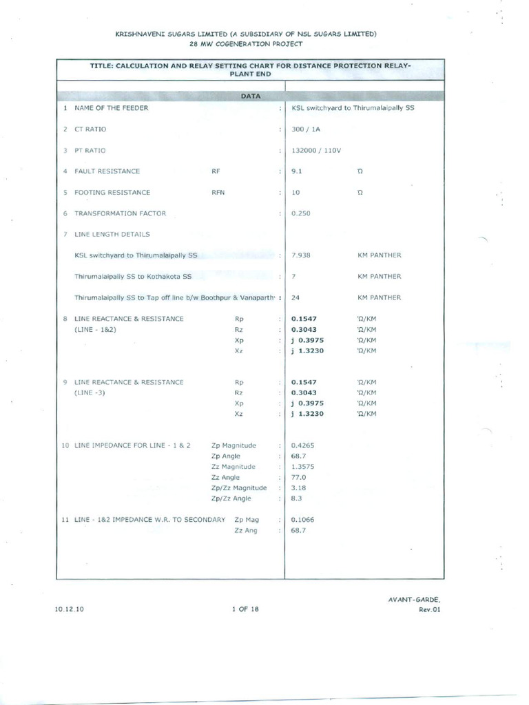 AVGGrad Relay Setting Chart | PDF
