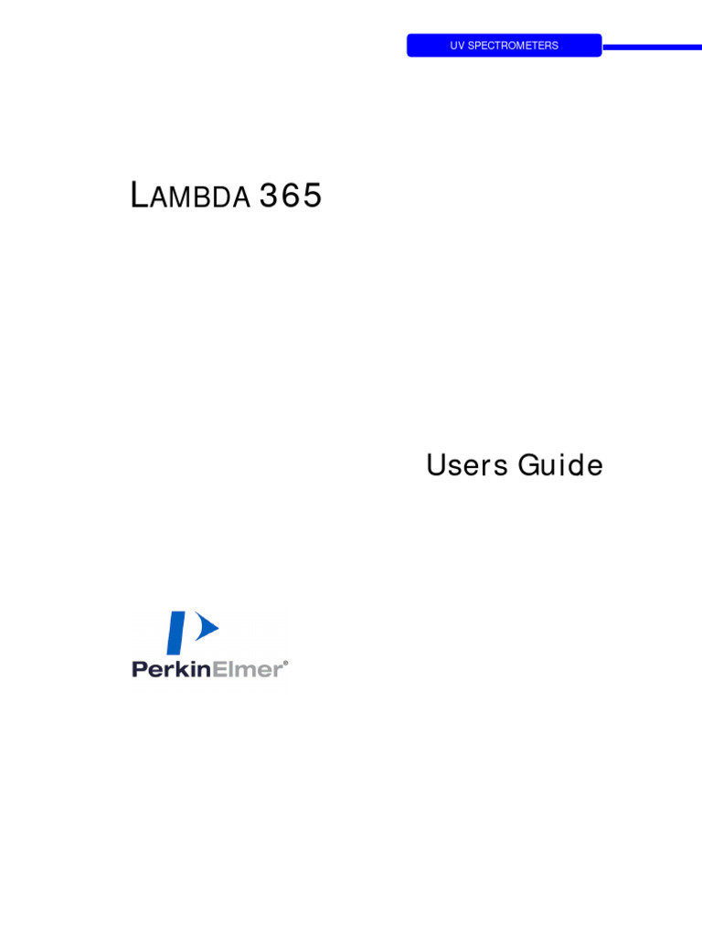 09931249E L365 Users Guide | PDF | Absorption Spectroscopy | Electromagnetic Radiation