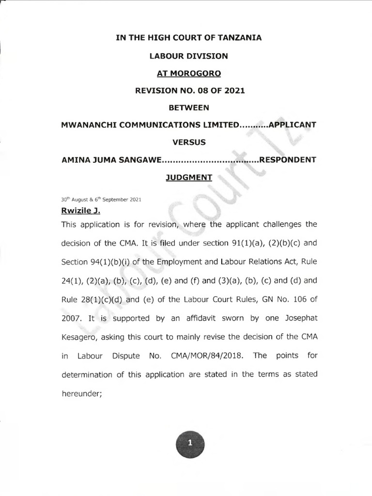 Non Performance Rwizile | PDF | Employment | Burden Of Proof (Law)