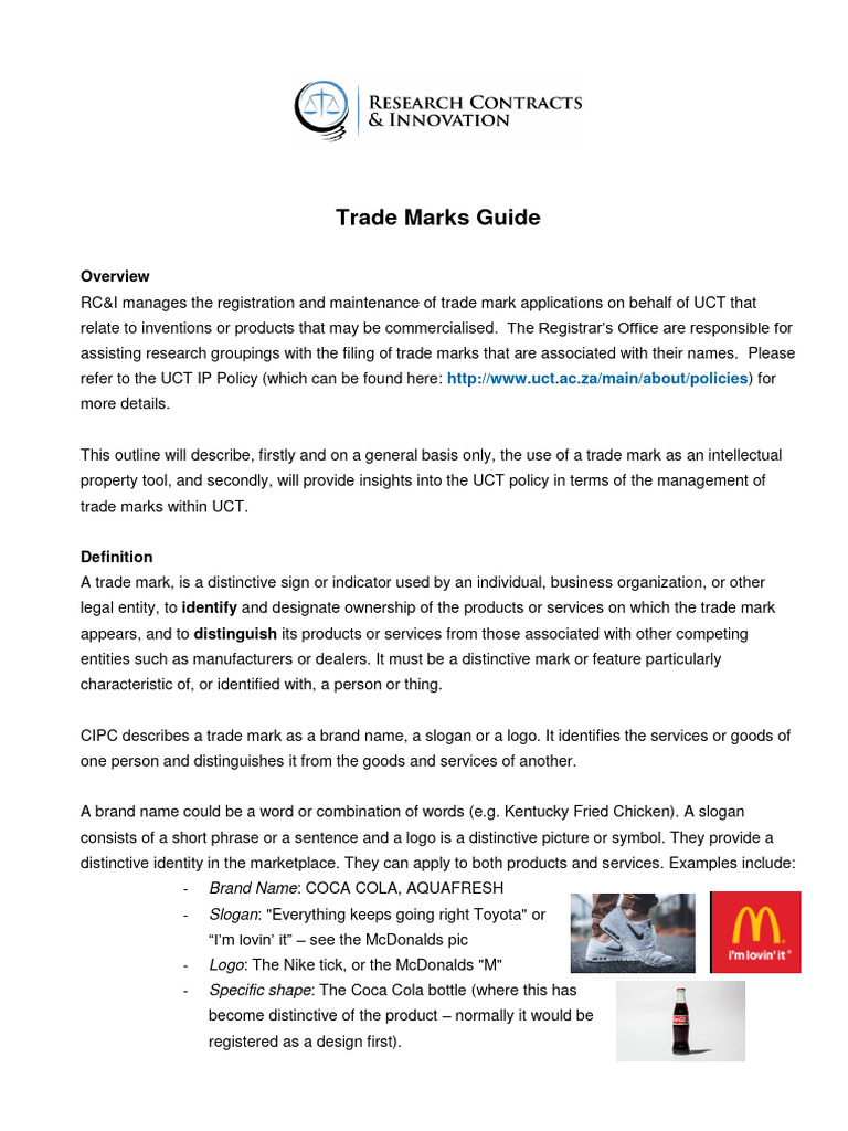 Trademark Manual - Sept - 2018 | PDF | Trademark | Drink