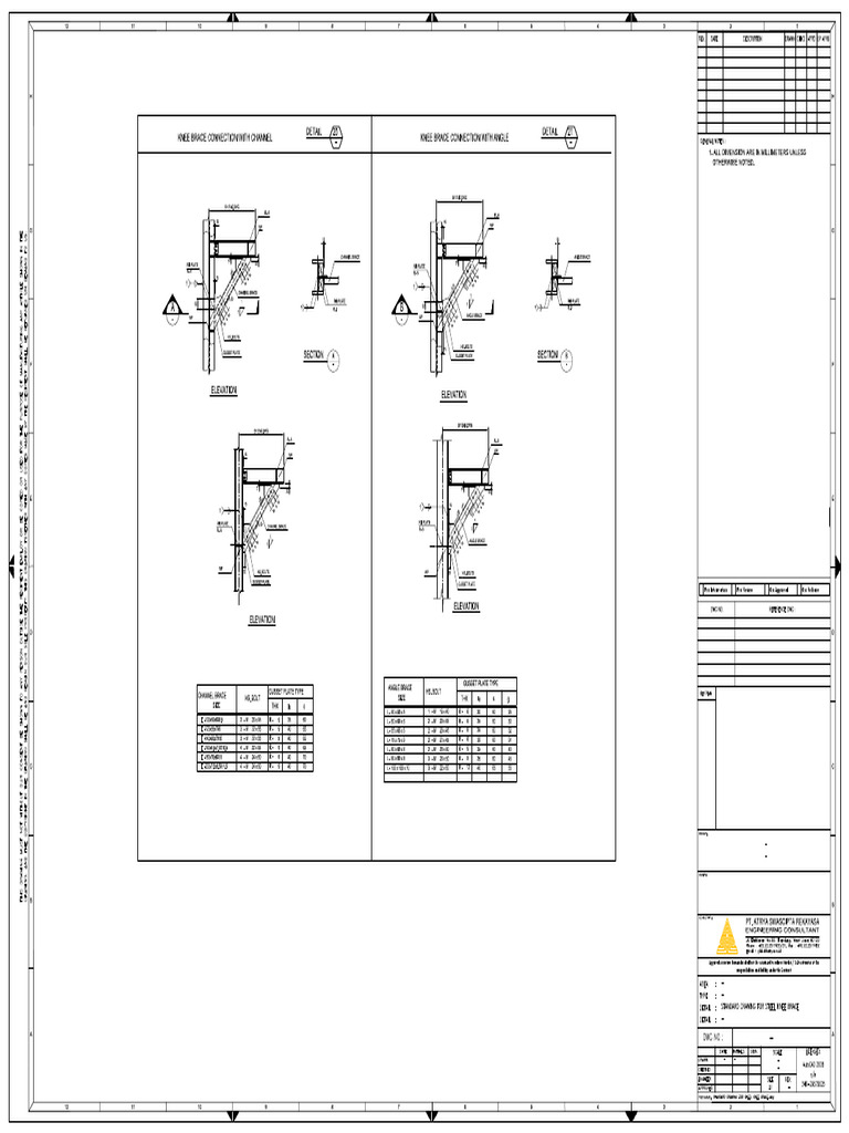 Standard Drawing For Steel Knee Brace | PDF
