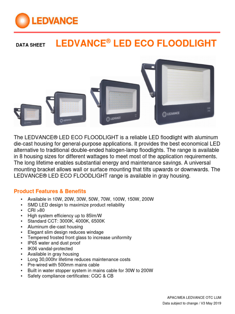 Ledvance Flood New | PDF | Lighting | Electric Power