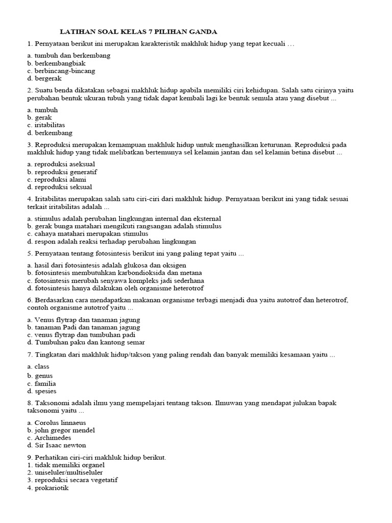 Latihan Soal | PDF | Sains & Matematika | Dewasa Muda