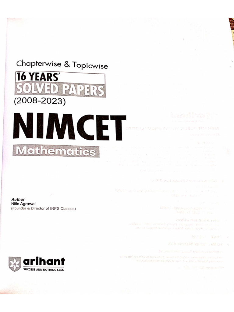 Nimcet All Pyq With Solutions 2008-2023 | PDF