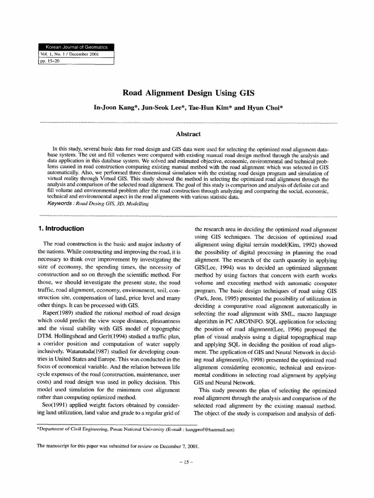 Road Alignment Design Using GIS | PDF