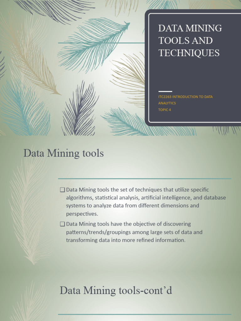 Topic 4 - Data Mining Tools and Technique | Download Free PDF | Data ...