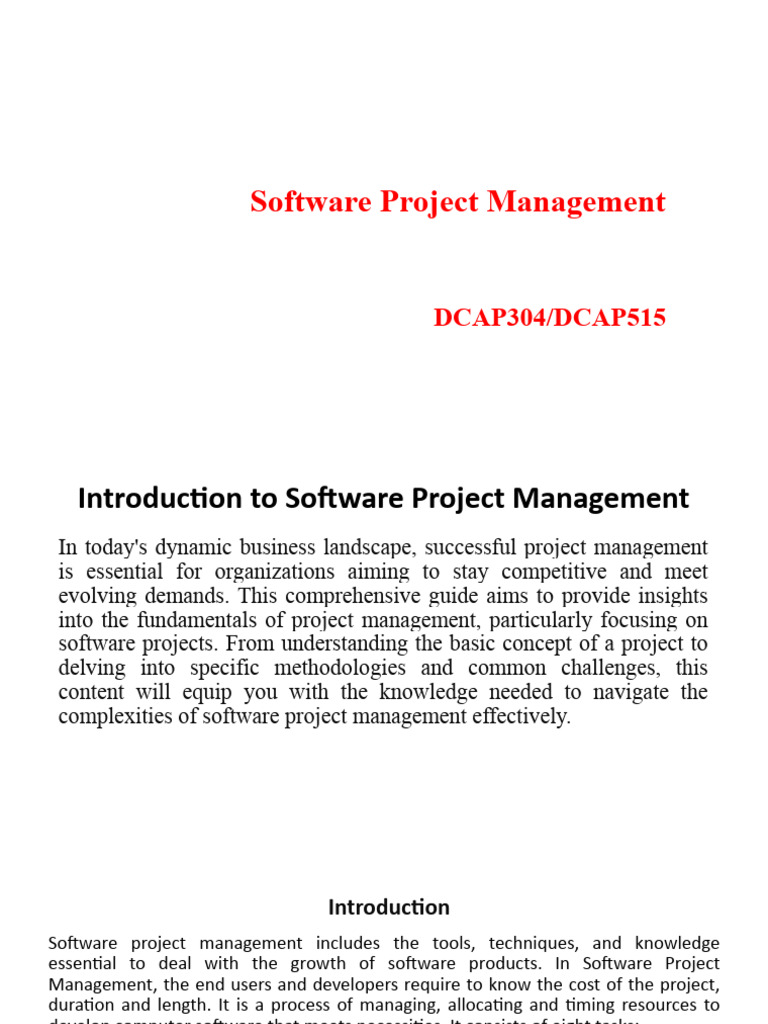 Software Project ManagementUnit1 | PDF | Project Management | Software Development Process