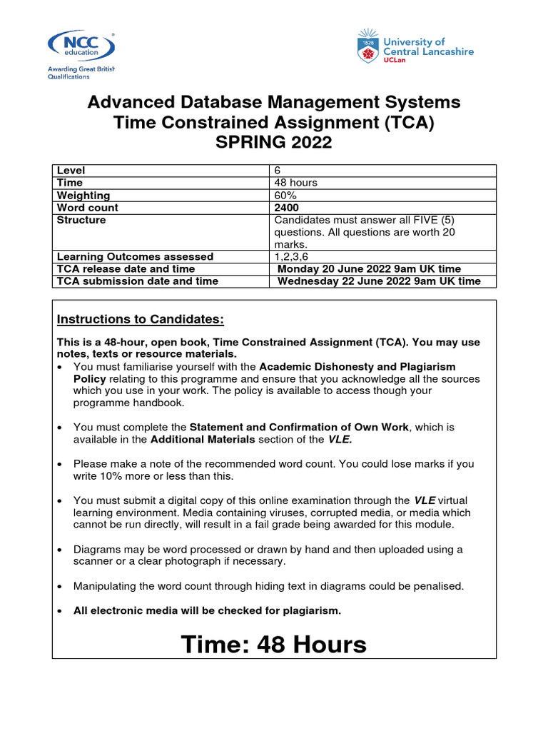 ADMS TCA Spring 2022 | PDF | Plagiarism ADMS TCA Spring 2022 | PDF | Plagiarism