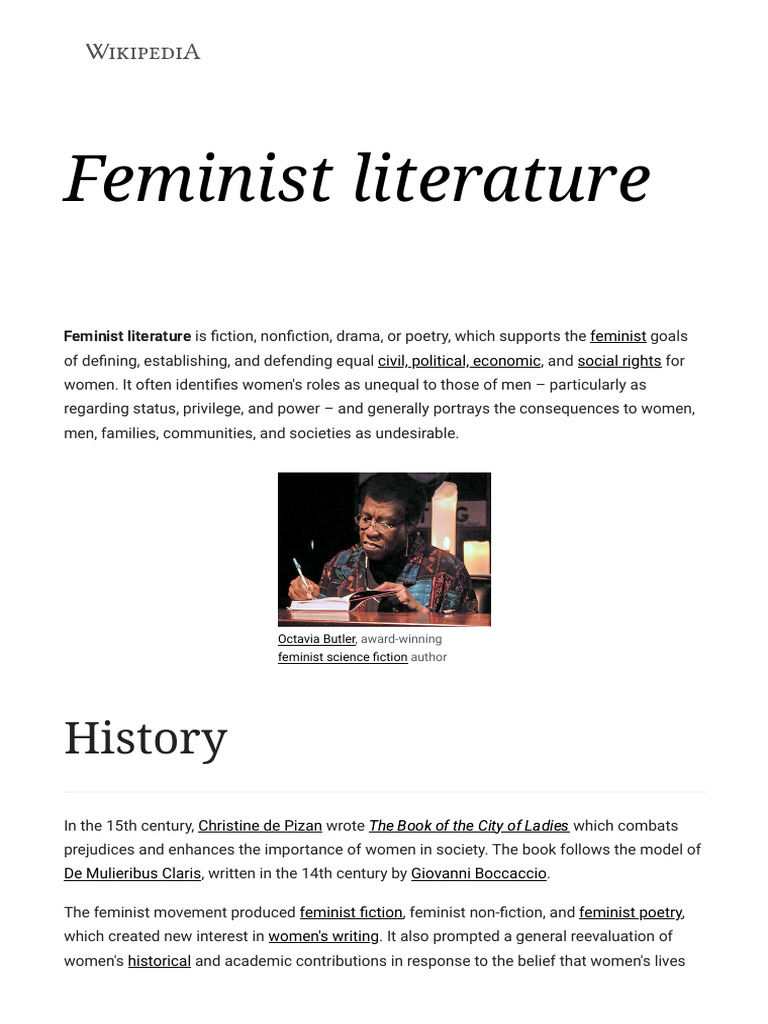 Overview of Feminist Literature | PDF | Feminist Theory | Gender Equality