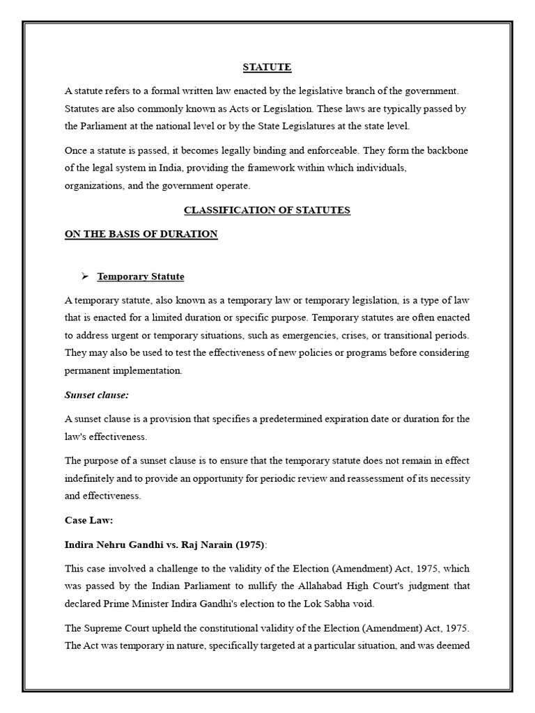 Classification of Statutes | PDF | Taxes | Ex Post Facto Law