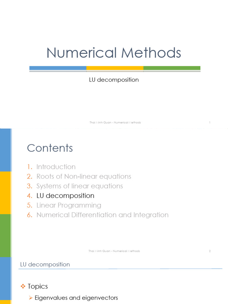 LU Decomposition | PDF | Eigenvalues And Eigenvectors | Matrix (Mathematics)