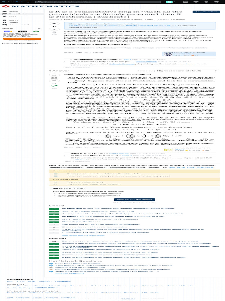 Abstract Algebra - If R Is A Commutative Ring in | PDF | Ring (Mathematics) | Ring Theory