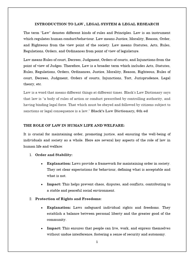 Introduction To Law Legal Research | PDF | Jurisprudence | Justice