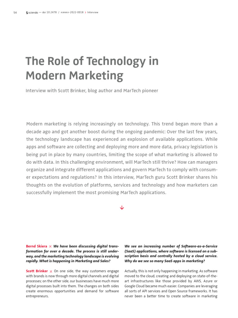 The Role of Technology in Modern Marketing | PDF | Software As A ...