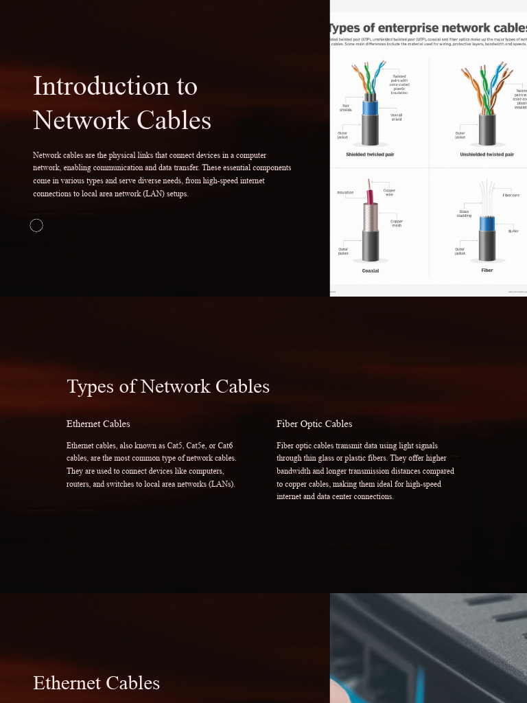 Introduction-to-Network-Cables | Download Free PDF | Coaxial Cable | Computer Network