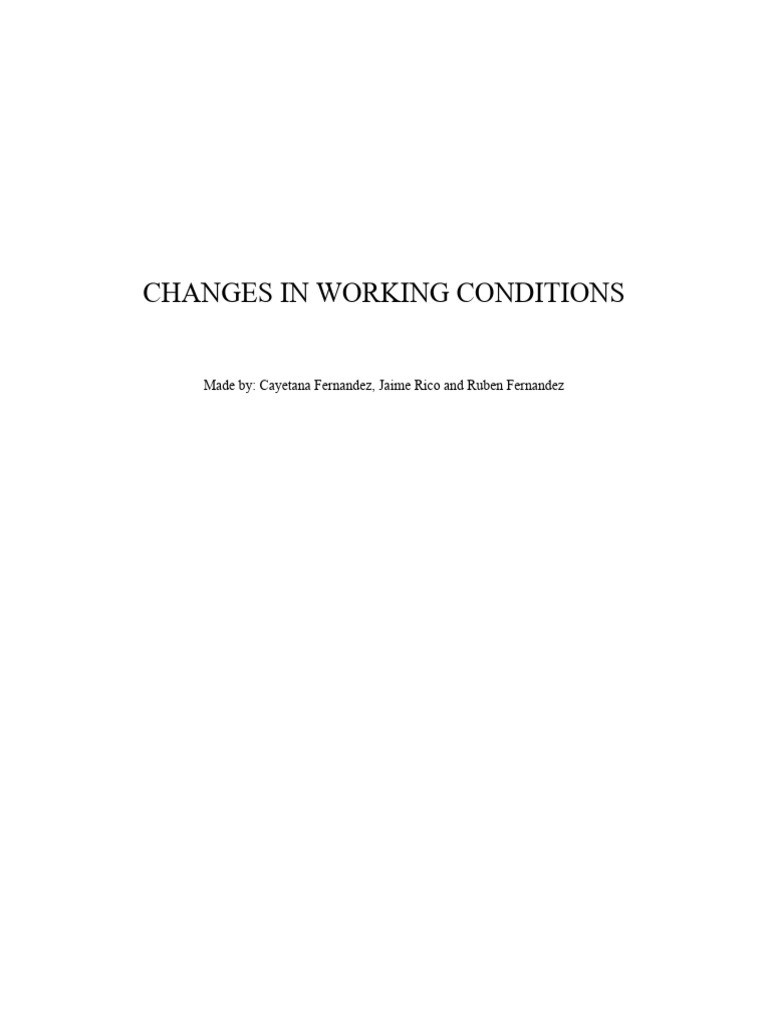 Labour Law Working Conditions | PDF | Employment | Labour Law