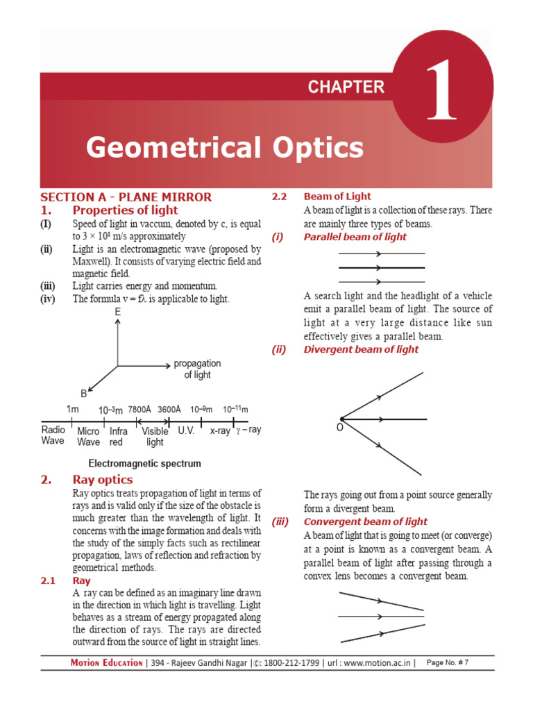 Physics Jee | PDF | Light | Reflection (Physics)