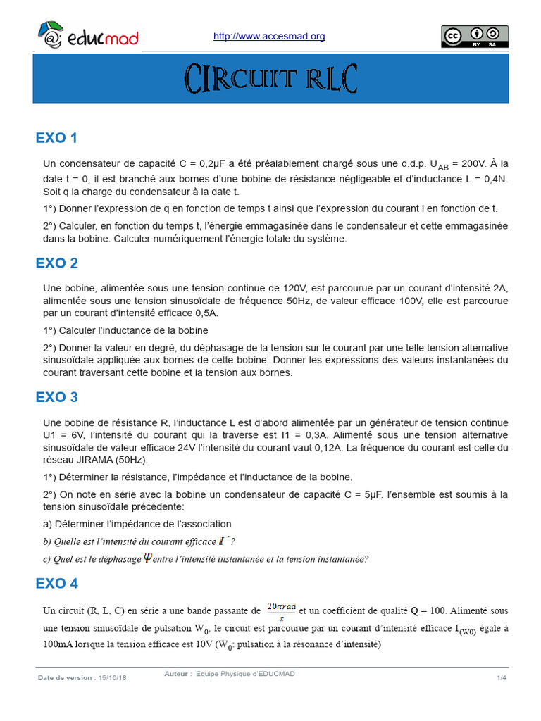 Circuit RLC | PDF | Inducteur | Condensateur