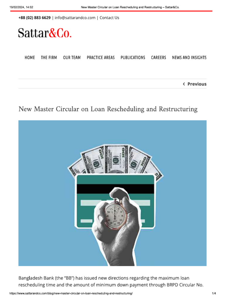 Master Circular On Loan Rescheduling News | PDF