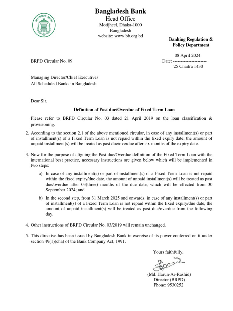 Past Due - Overdue of Fixed Term Loan | PDF | Banking | Personal Finance