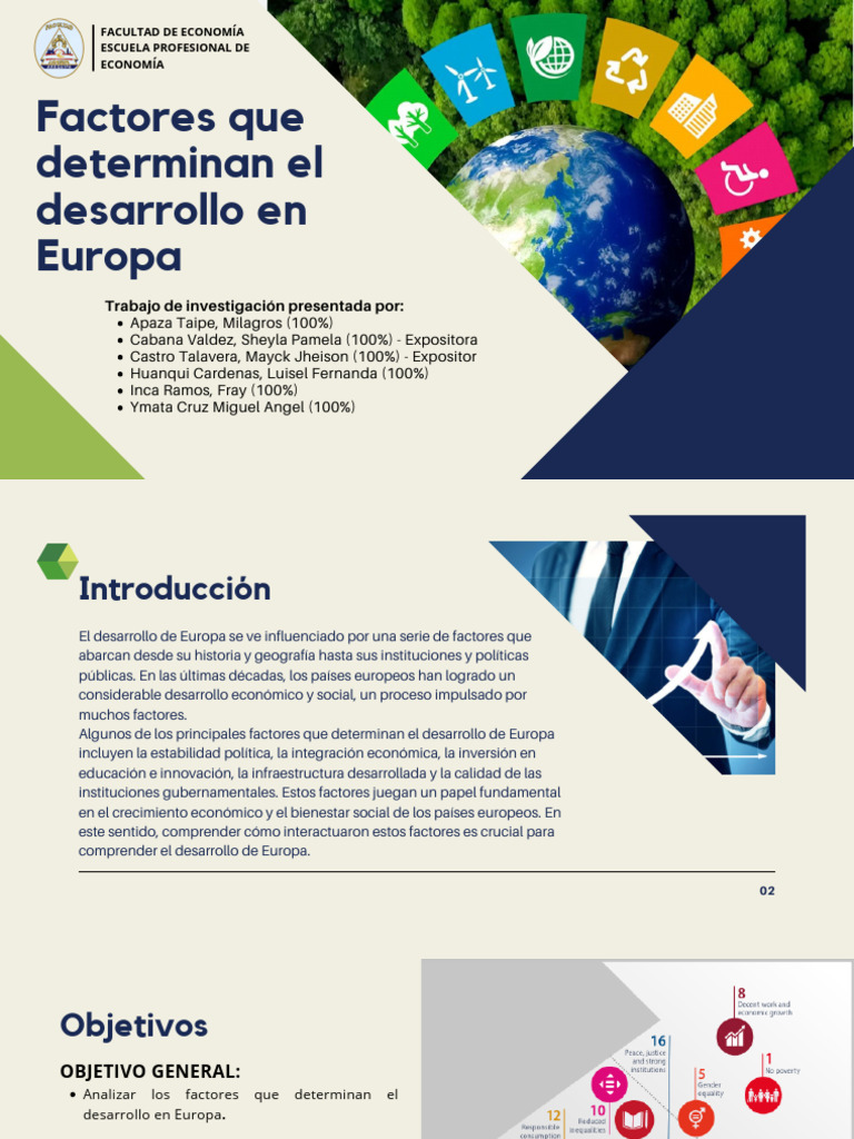 Grupo 4 Factores Que Determinan El Desarrollo en Europa | PDF | Sustentabilidad | Consumo (economía)