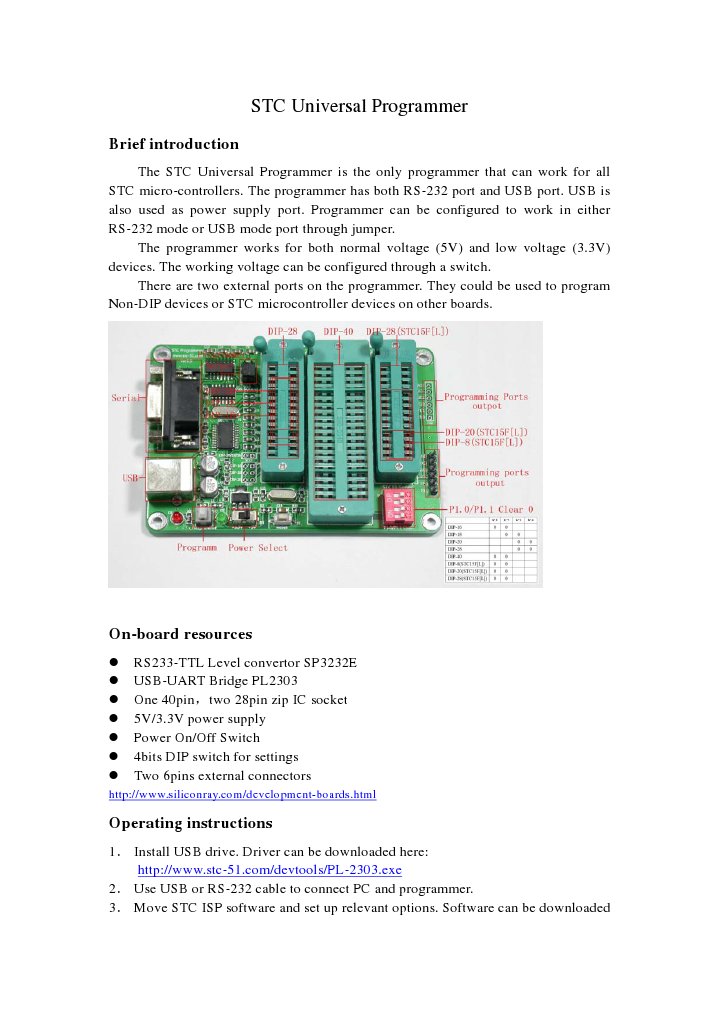 STC Universal Programmer Guide | PDF | Science & Mathematics | Computers