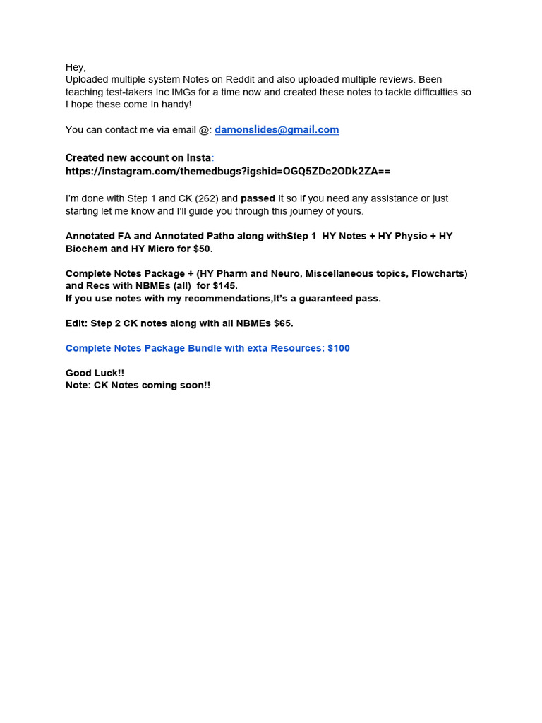 Complete Step 1 Notes | PDF