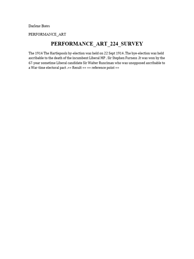 Performance Art 224 Survey | PDF