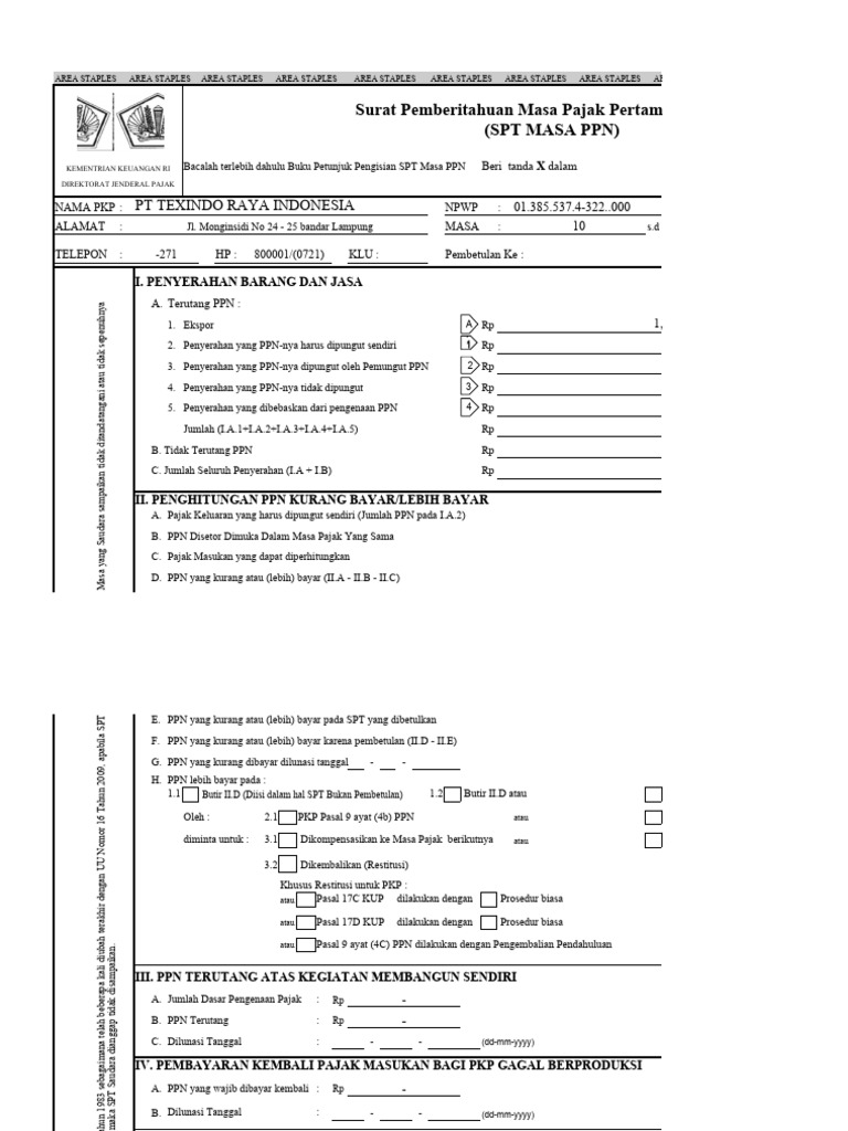 Putra Agustinus - SPT PPN 1111 Desember | PDF