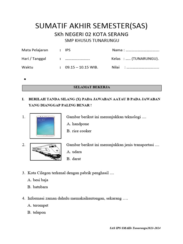 SAS IPS SMAKh Tunarungu 2023-2024 | PDF