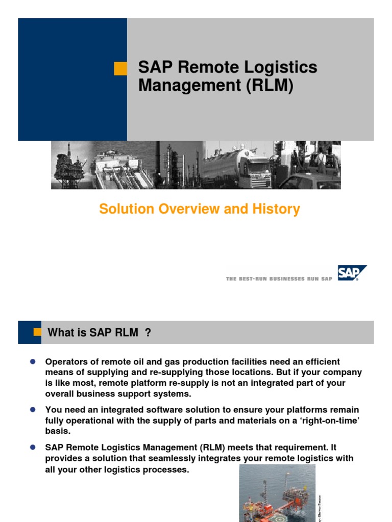 SAP RLM Overview | Ibm Db2 | Logistics
