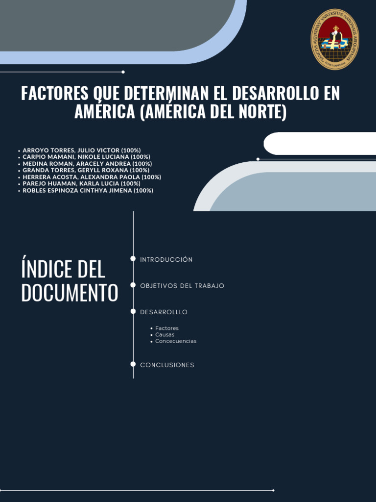 Factores Que Determinan El Desarrollo en América (América Del Norte) | PDF | Crecimiento ...