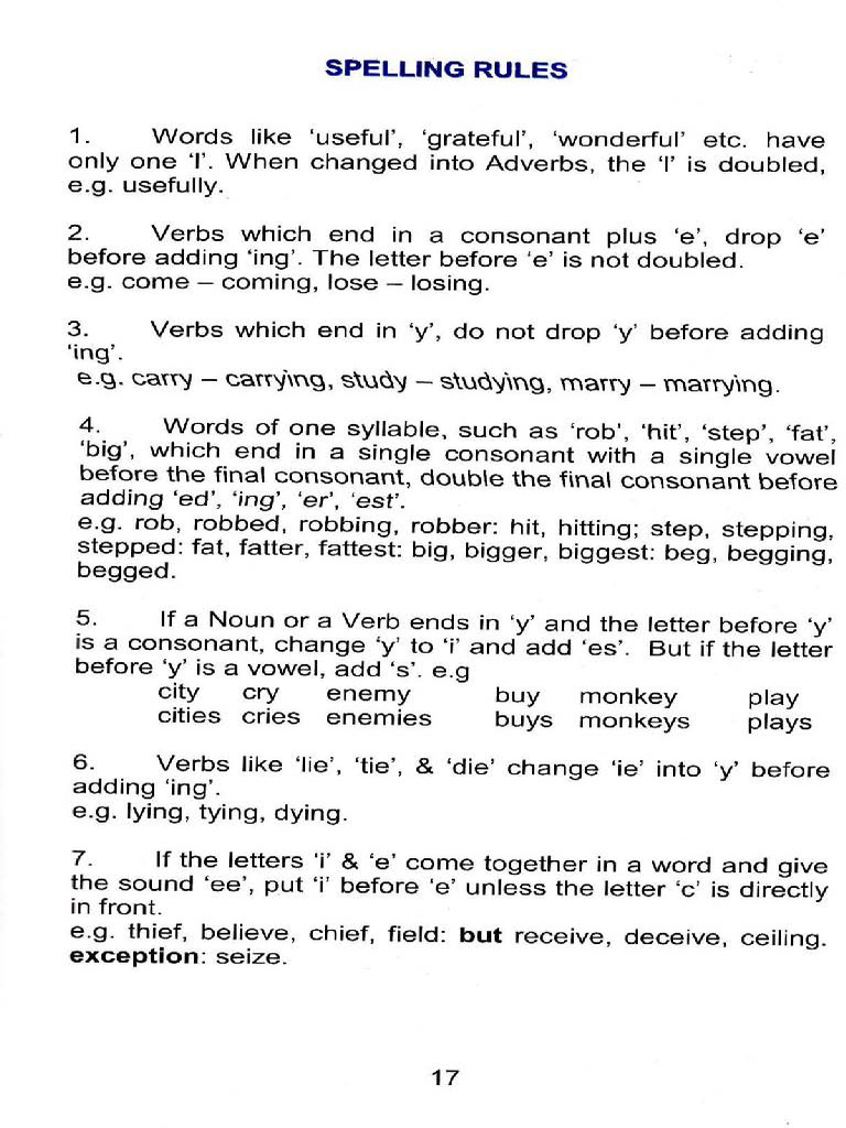 6. Spelling Rules | PDF