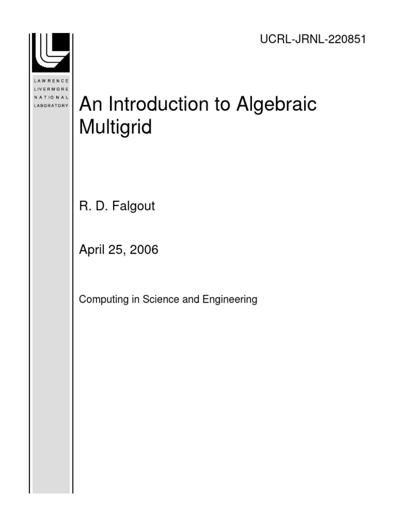 An Introduction To Algebraic Multigrid | PDF | Eigenvalues And Eigenvectors | Matrix (Mathematics)