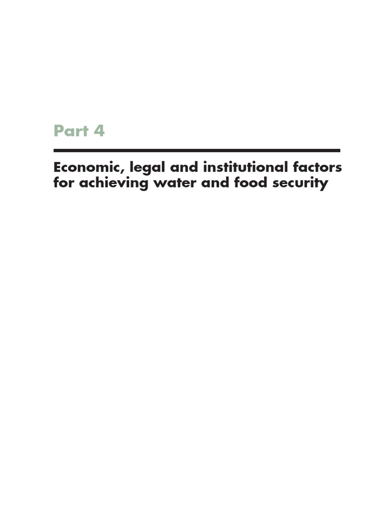 Economic, Legal and Institutional Factors For Achieving Water and Food ...