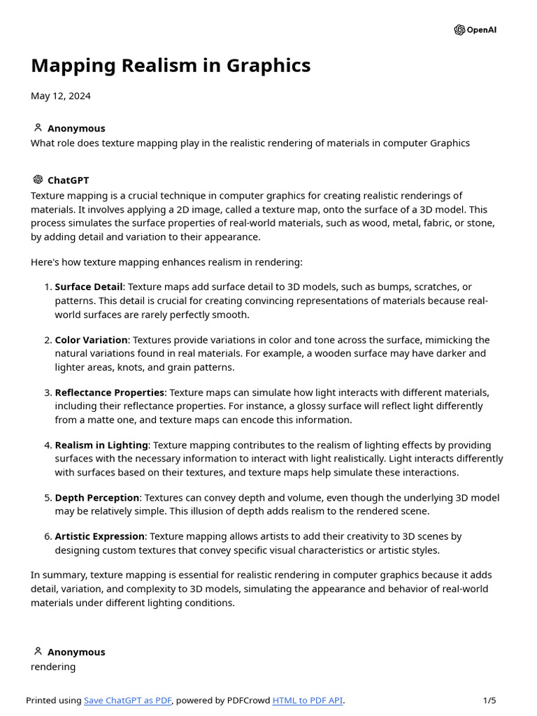 Unit-4 (3 Ques) | Download Free PDF | Rendering (Computer Graphics) | Texture Mapping